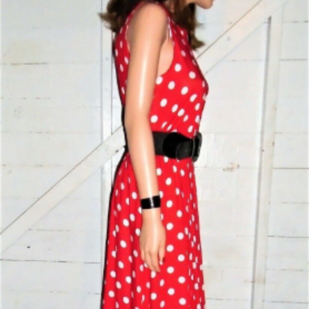 Vintage Jamie Brooke Red White Polka Dot Dress M - Gem
